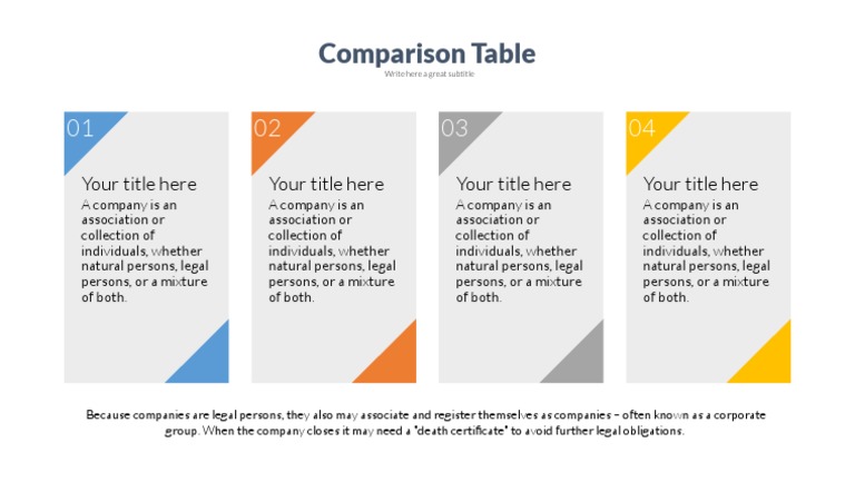 Comparison Table: Your Title Here Your Title Here Your Title Here Your ...