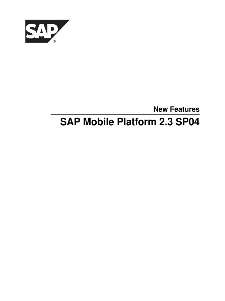 New Features SAP Mobile Platform | PDF | Ios | Application Software