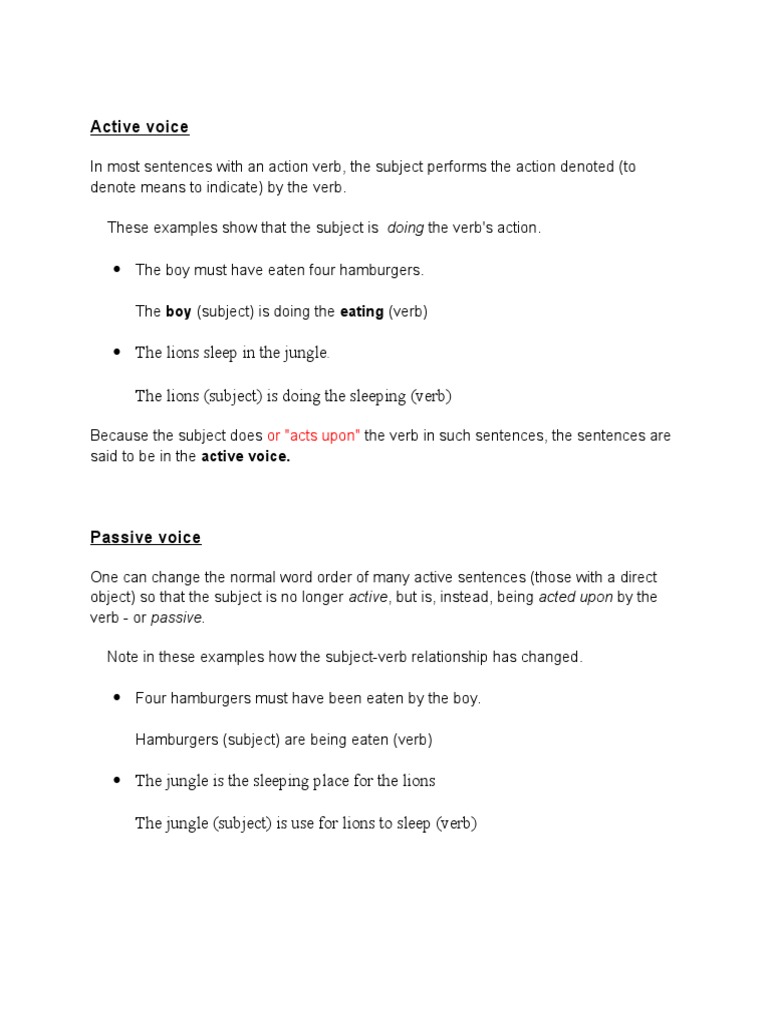 Understanding Active and Passive Voice | PDF
