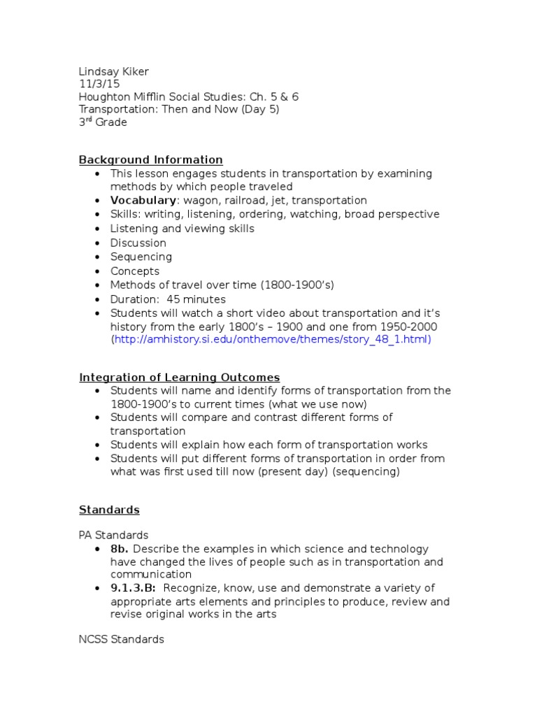 Transportation:Then and Now | PDF