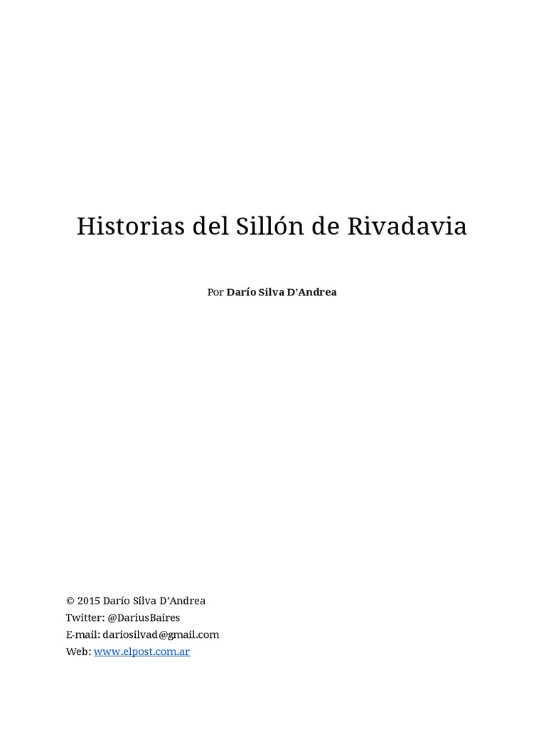 Historias Del Sillon de Rivadavia | PDF | Buenos Aires | Argentina