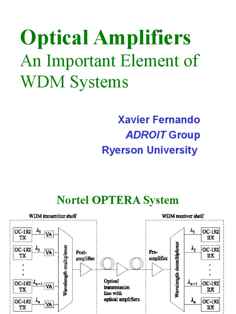 Optical Amplifiers: An Important Element of WDM Systems | PDF ...