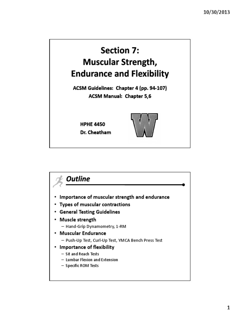 Section 7: Muscular Strength, Endurance and Flexibility Section 7 ...
