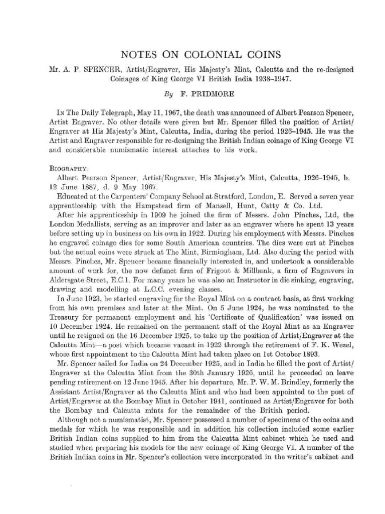 Notes On Colonial Coins: IN The Daily Telegraph, May 11, 1967, The ...