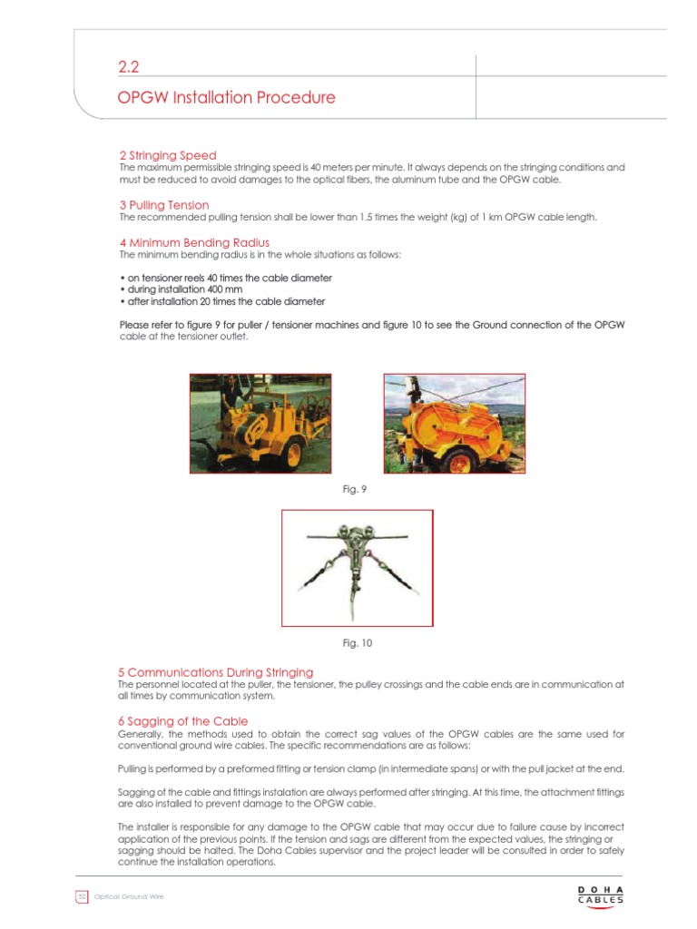 OPGW Installation Guidelines and Procedures | PDF | Science ...