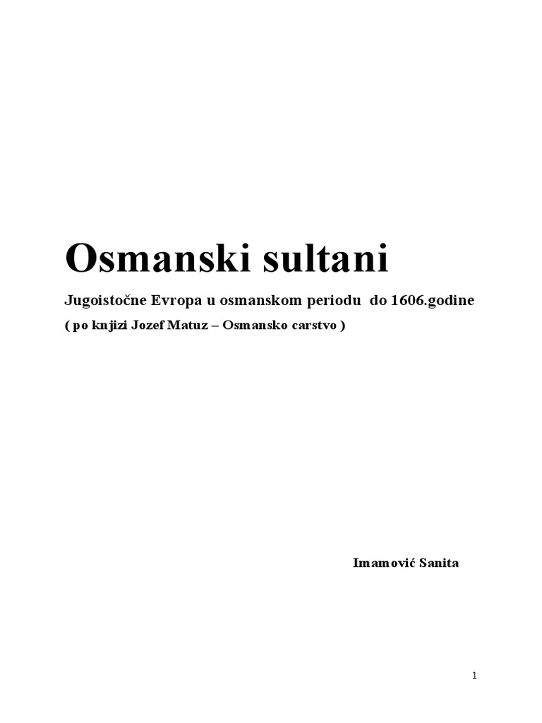 Osmanski Sultani | PDF
