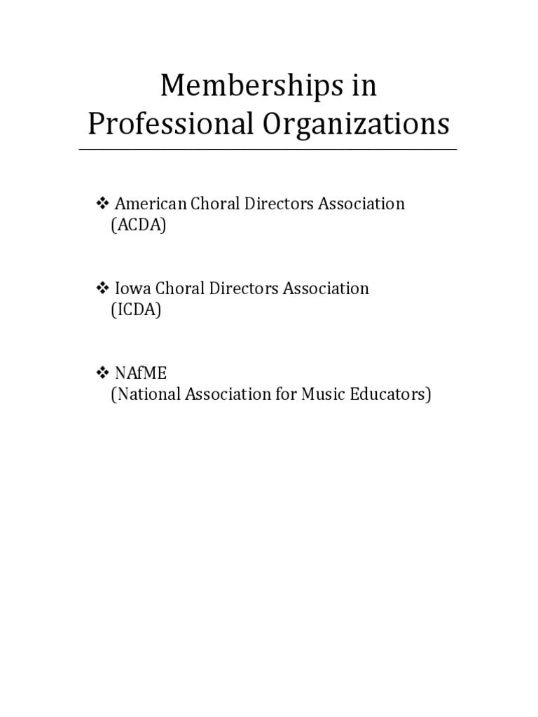 Memberships in Professional Organizations | PDF