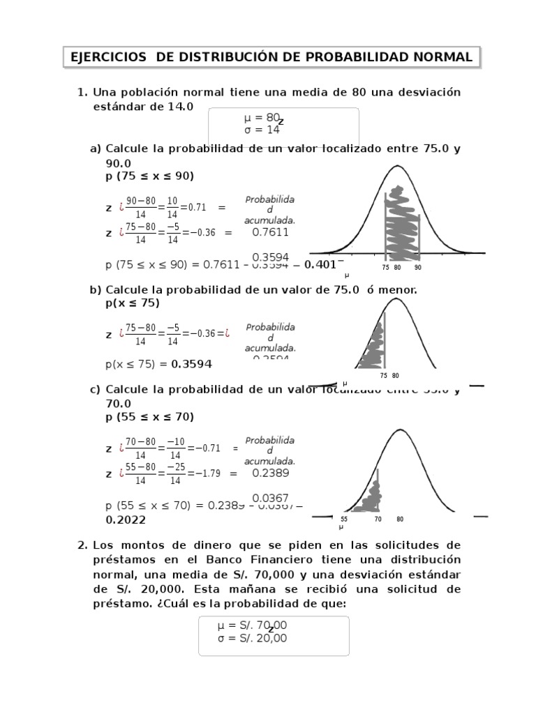 2 Ejercicios Distribucion Normal Estandar | PDF | Distribución normal ...