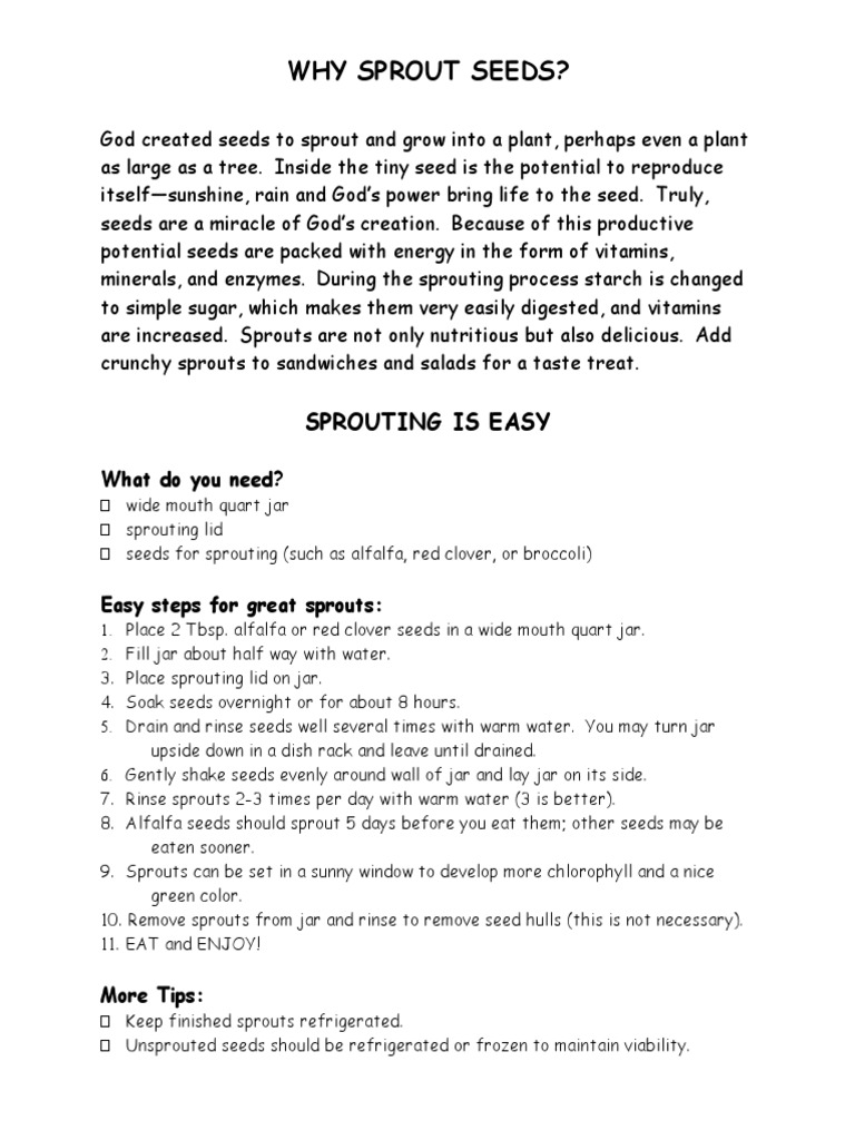 Easy Guide to Sprouting Seeds | PDF
