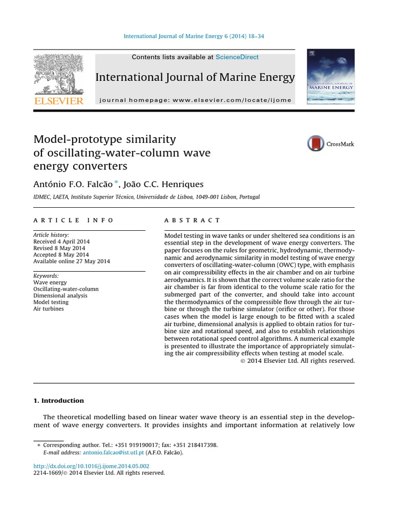 Oscillating Water Column 2 | PDF | Turbine | Reynolds Number