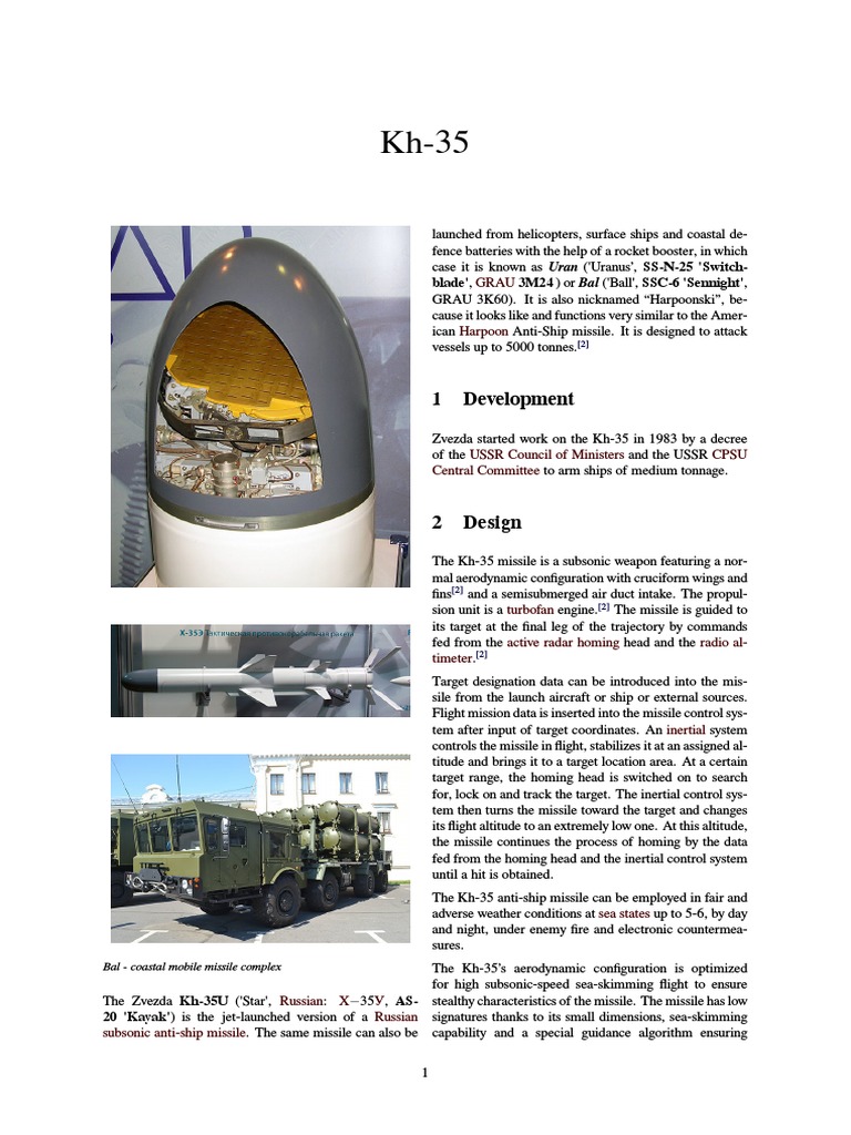 (WIKI) Kh-35 | PDF | Military Technology | Armed Conflict