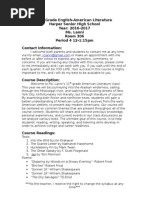 Honors American Lit Syllabus 2019-20 | PDF | Reading Comprehension ...