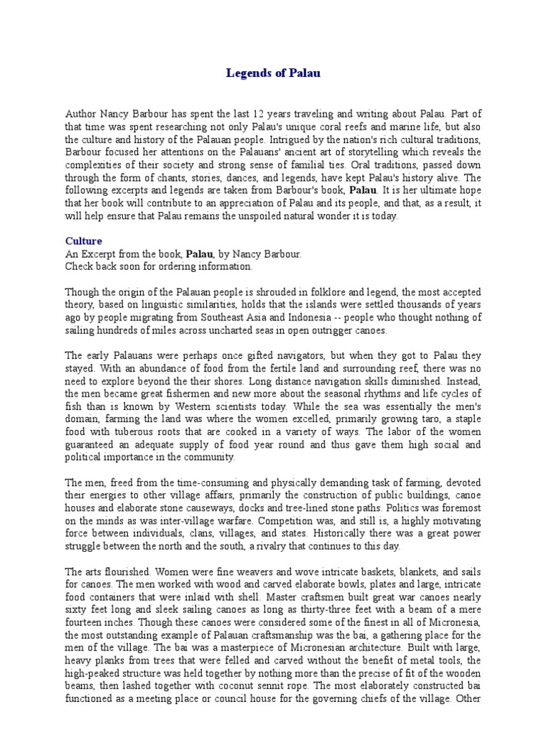 legends of palau | Sea | Family