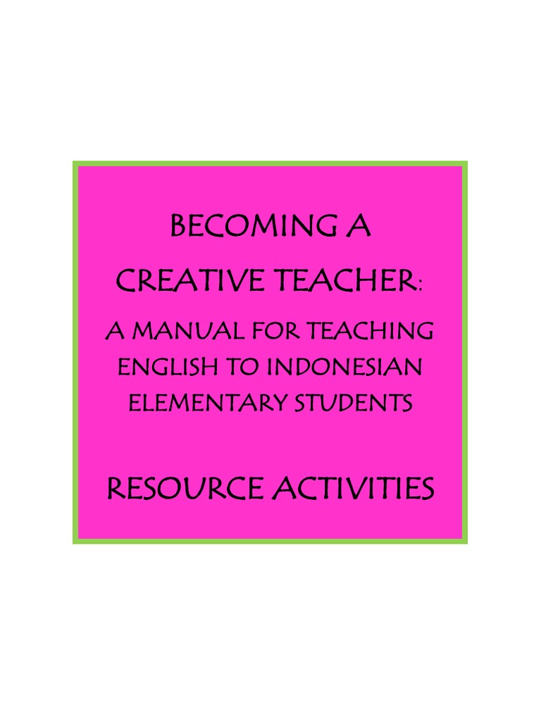 Becoming A Creative Teacher (Resource Activities) | PDF | Teaching ...