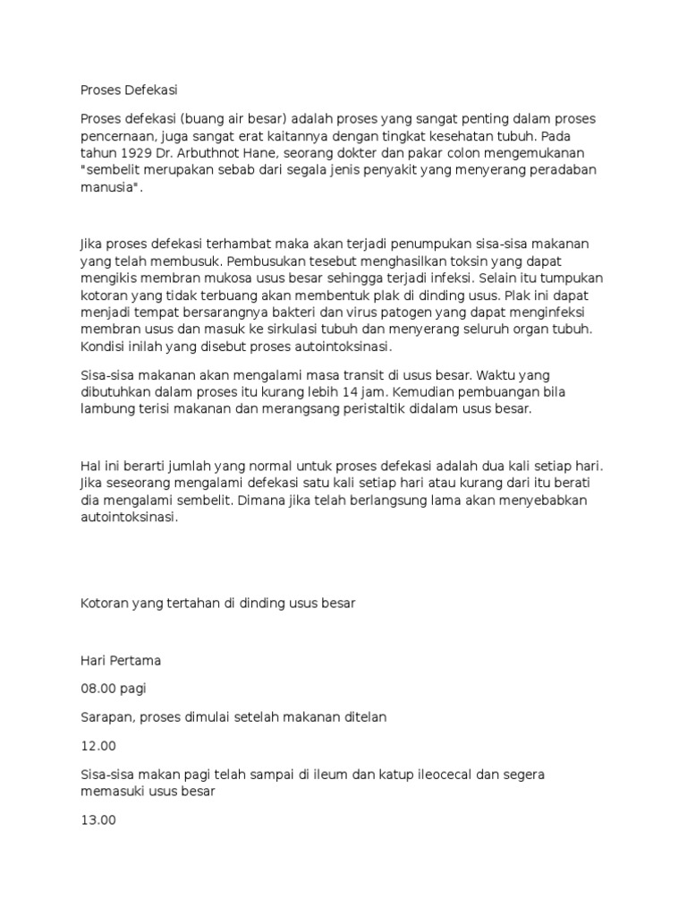 Proses Defekasi | PDF
