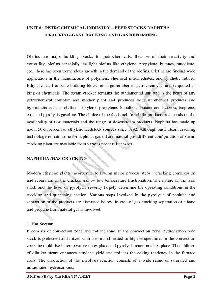 PRP Unit - 6 | Download Free PDF | Cracking (Chemistry) | Petrochemical