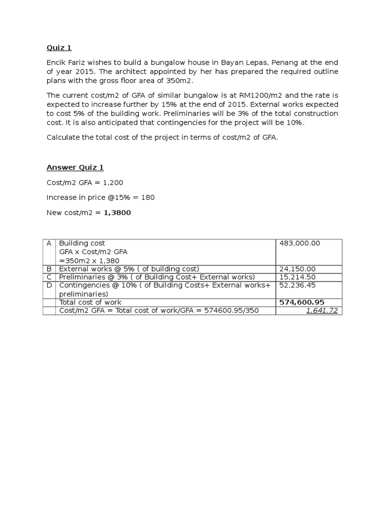 Example of Q For GFA | PDF