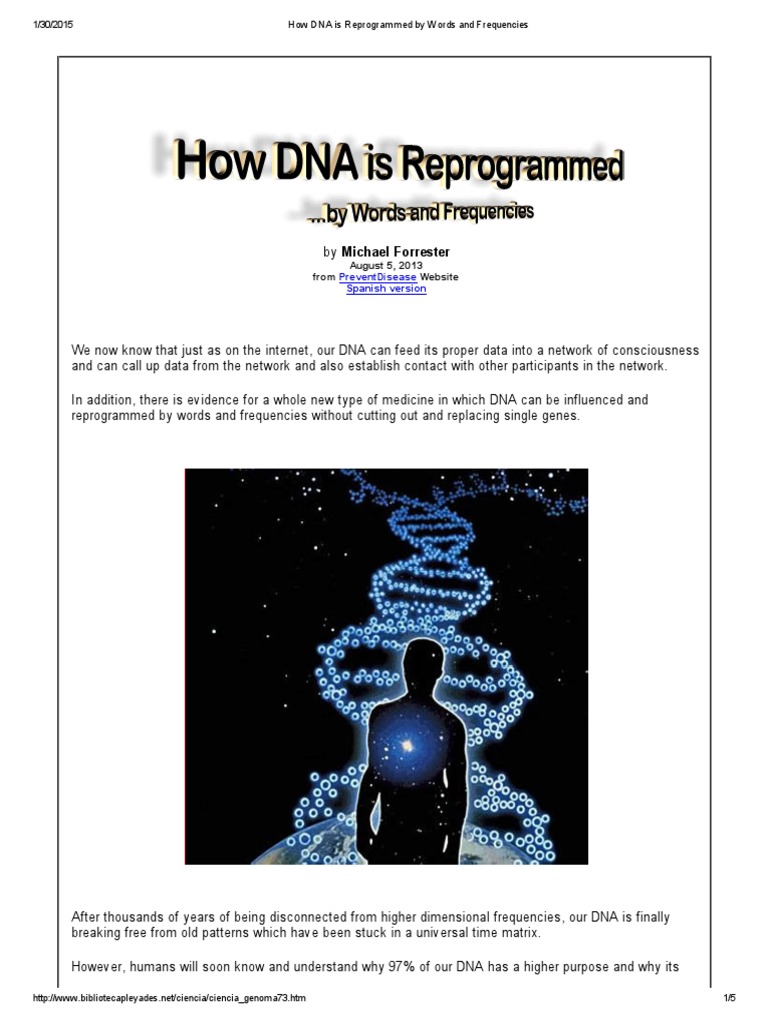 How DNA Is Reprogrammed by Words and Frequenciespdf | PDF | Dna | Genetics
