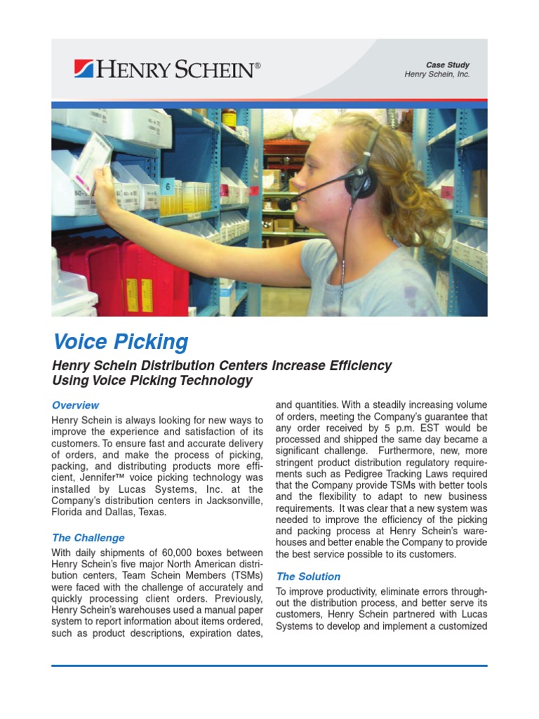 Case Study - VoicePicking: Henry Schein Distribution Centers Increase Efficiency Using Voice ...