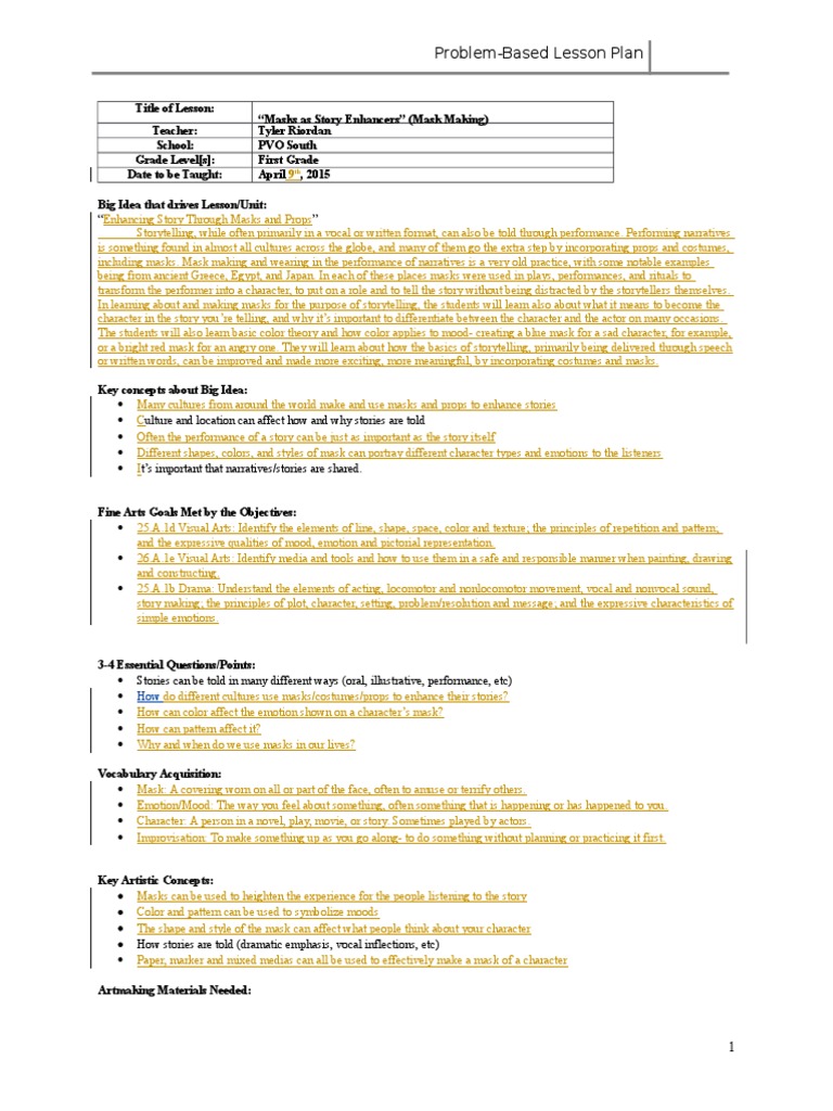 LP 2 - Mask Making | PDF | Mask | Storytelling