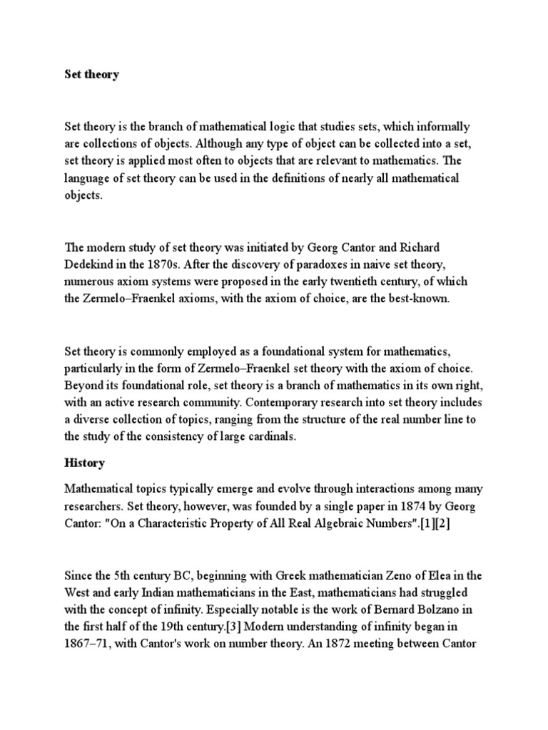 Set Theory | PDF | Mathematical Logic | Axiom