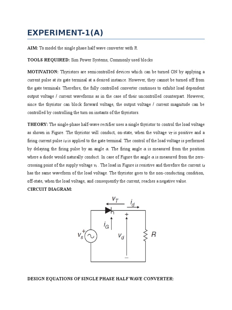 Experiment-1 (A) : Is Positive and A Is Applied To The Gate Terminal ...