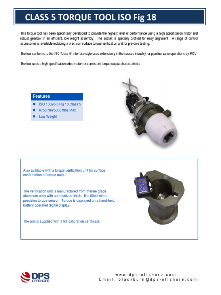 Class 5 Torque Tool Iso Fig 18: Features | PDF