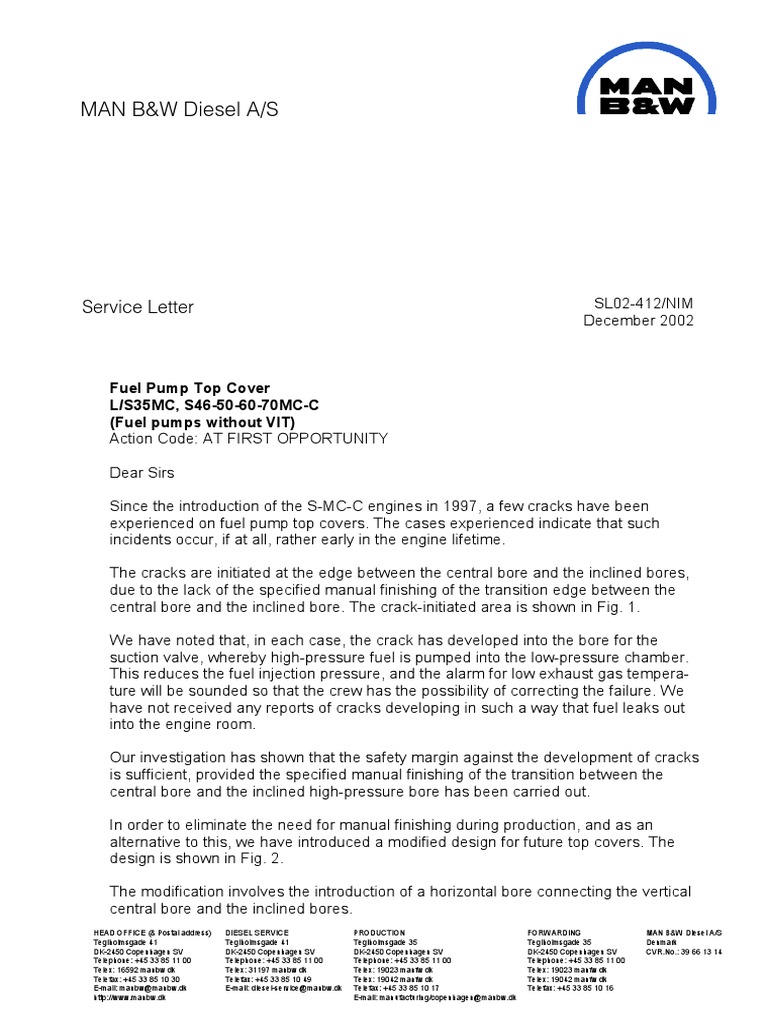 Man Service Letter About Main Engine 5s60-MC-C Startin Air System ...