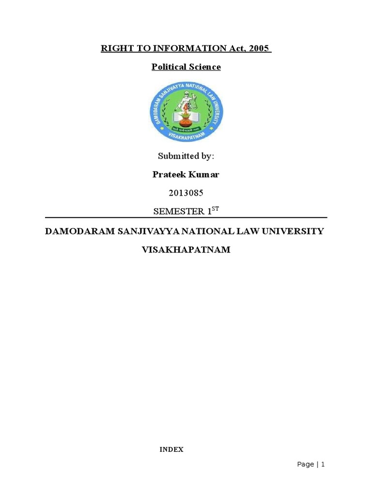 RTI Project | PDF | Freedom Of Information Laws By Country | Human Rights
