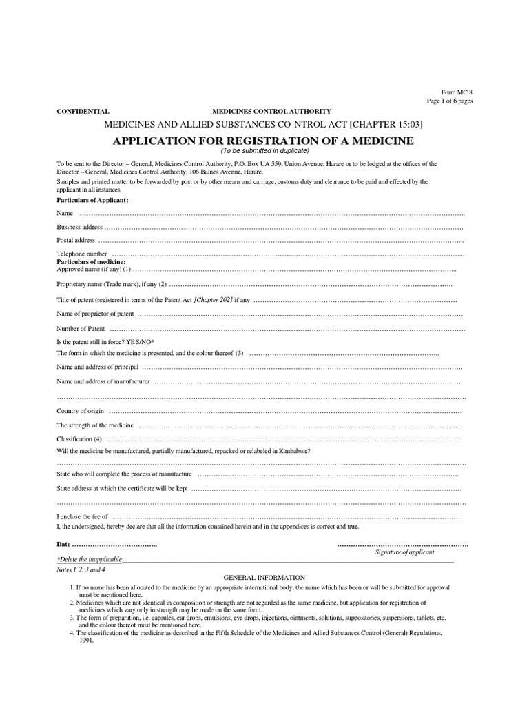 mc8 Form | PDF | Pharmaceutical Sciences | Pharmacology