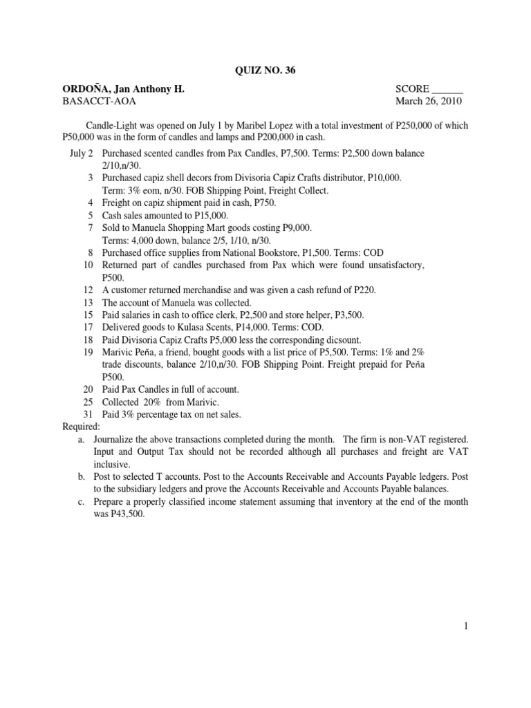 Itim Na Suso | PDF | Debits And Credits | Cost Of Goods Sold