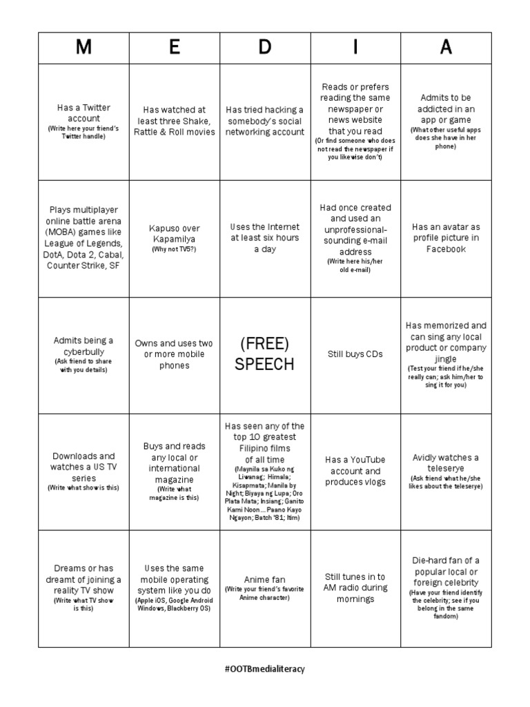 Human Bingo High School | PDF