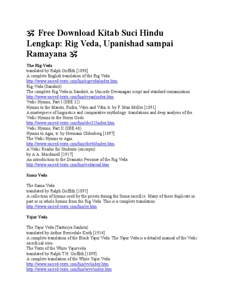 Download Hindu Sacred Texts PDF | PDF | Vedas | Upanishads