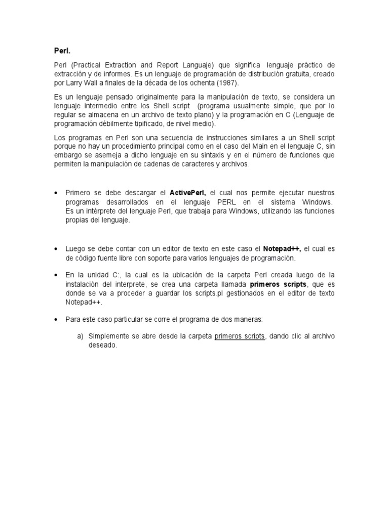 Perl | PDF | Perl | Lenguaje de programación