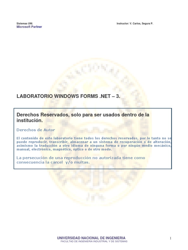 Laboratorio Windows Forms .Net - 3. | PDF | .NET Framework | Básico