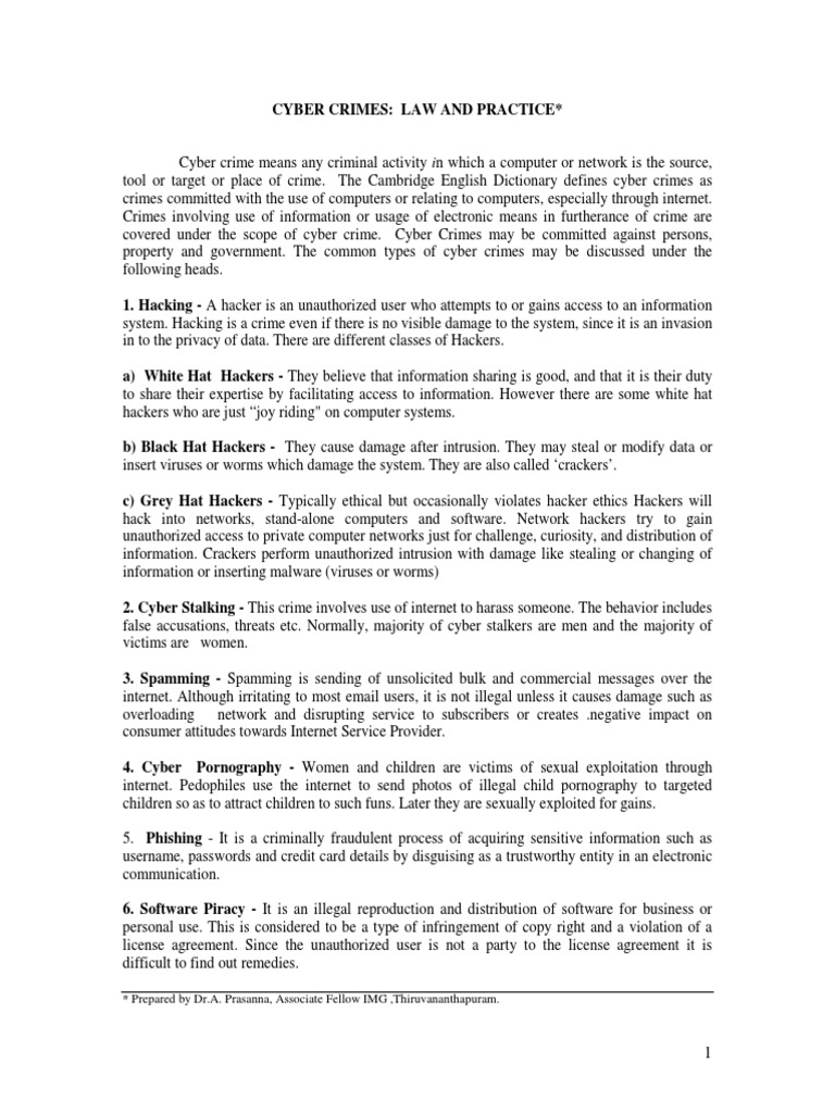 Types of Cybercrime in Kerala | PDF