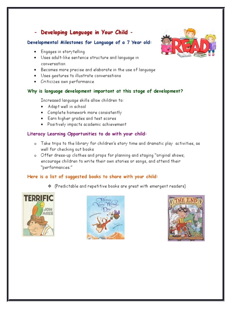 Language Development Tips for 7-Year-Olds | PDF