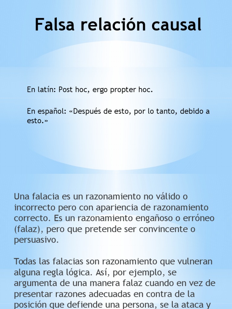 La falacia de la falsa relación causal (Post hoc ergo propter hoc ...
