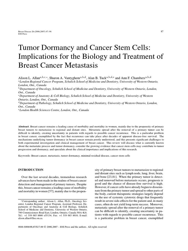 Cancer Stem Cell | PDF | Metastasis | Cellular Differentiation