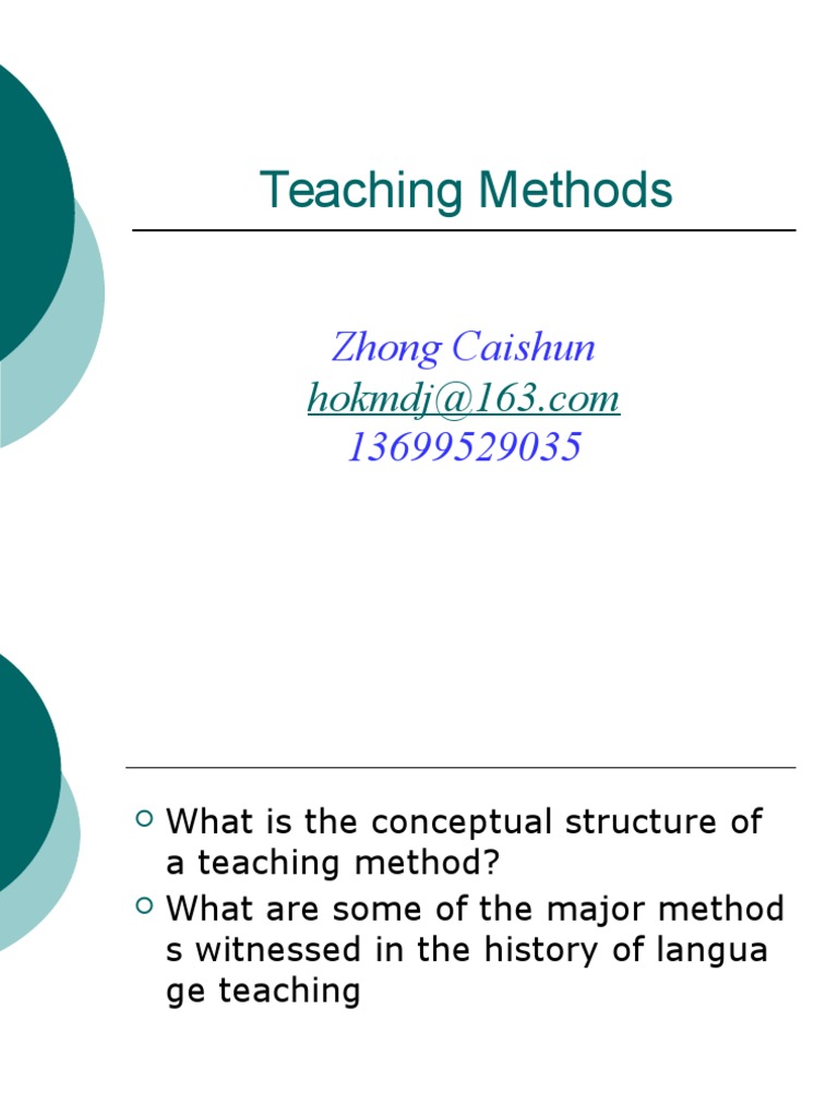 Lecture 2 Teaching Methods | PDF | Language Education | Second Language