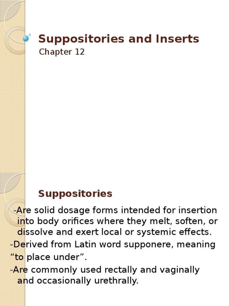 Suppositories Phardose Lecture | PDF | Drugs | Pharmaceutical