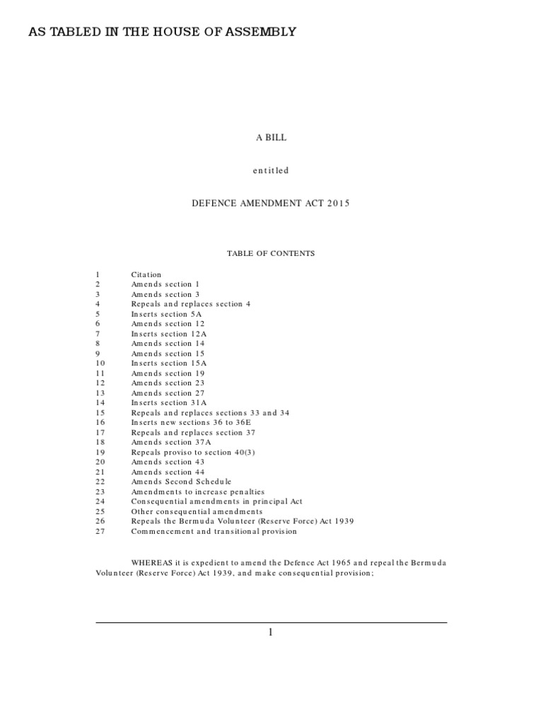 Defence Amendment Bill 2015 Pdf Military Service Corporal