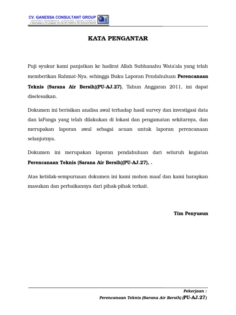 Lap. Pendahuluan Perencanaan | PDF