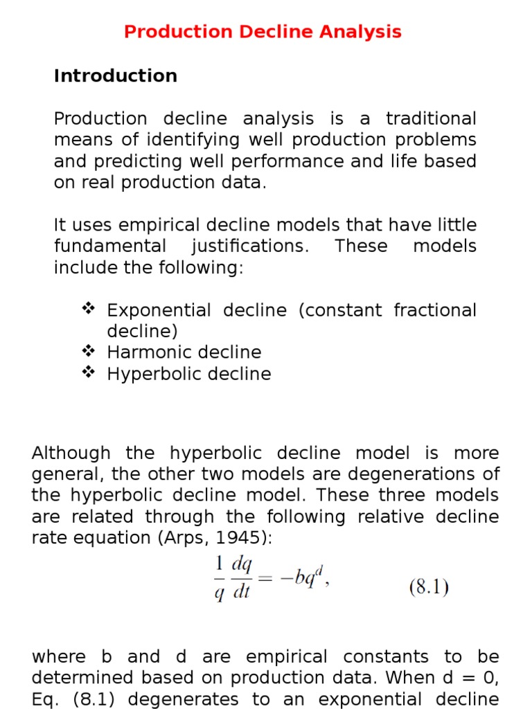 Production Decline Analysis | PDF | Logarithm | Exponential Function