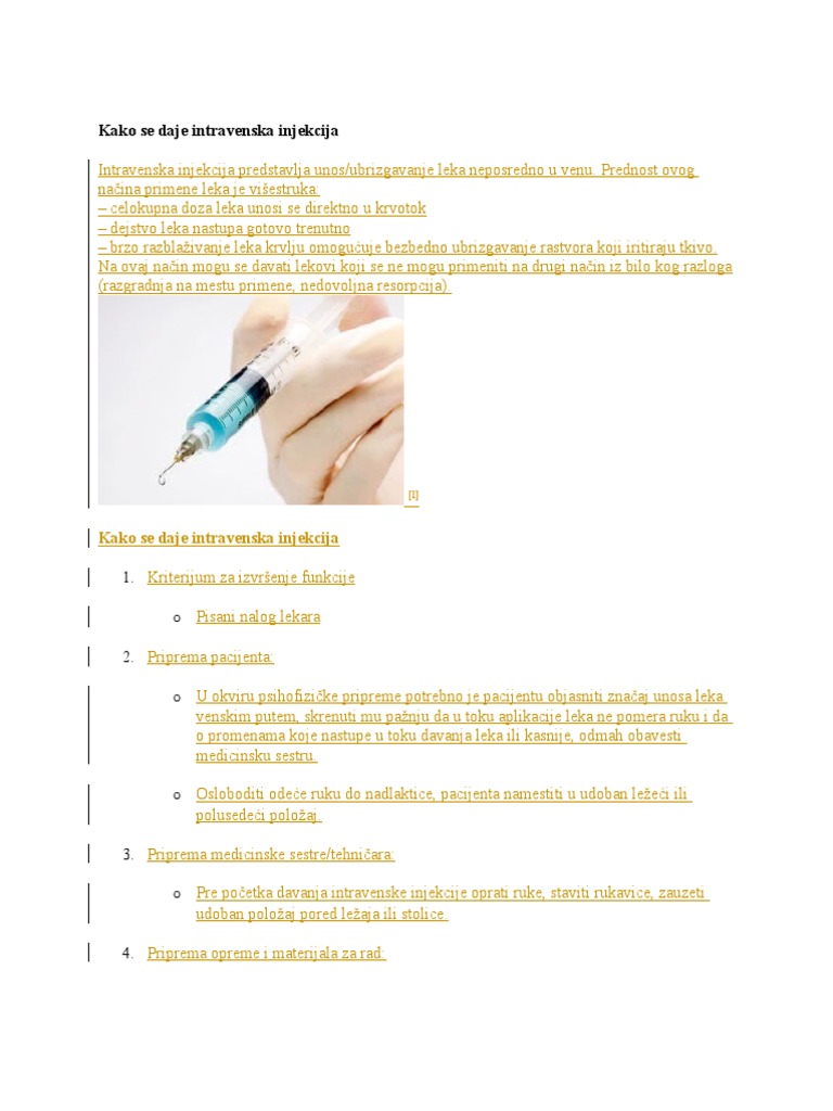 Intravenska Injekcija | PDF