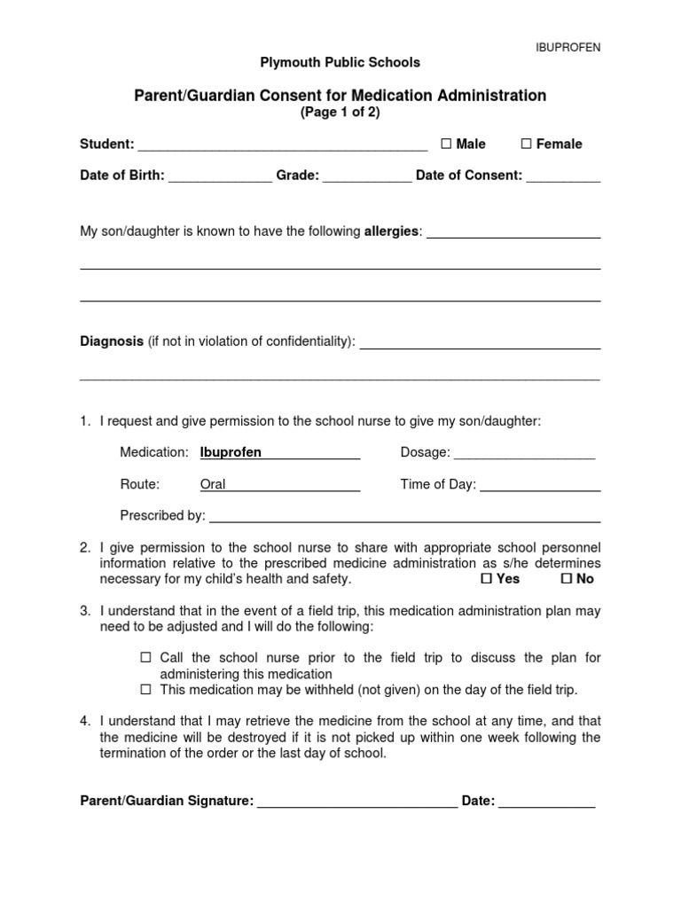 ibuprofen order parent consent | Pharmaceutical Drug | Nonsteroidal ...