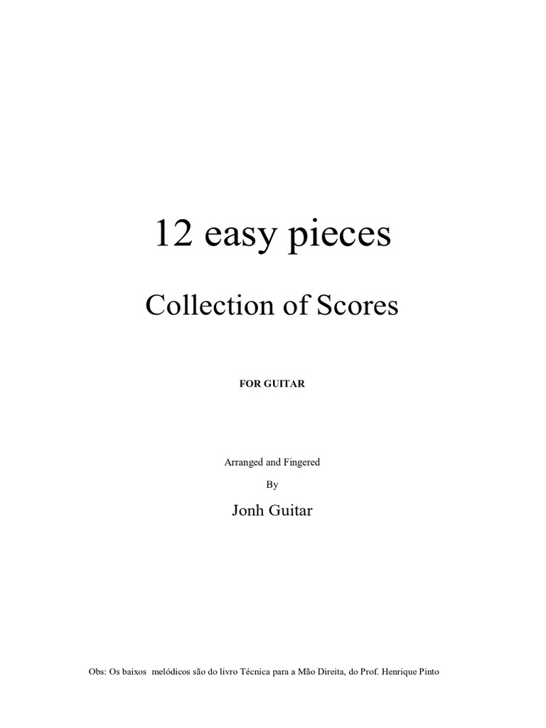 12 Easy Pieces PDF | PDF | Instrumentos de la familia de guitarras ...