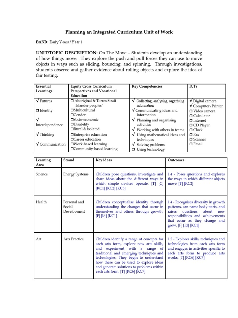 Integrated Curriculum: On The Move Unit | PDF | Poetry | Toys
