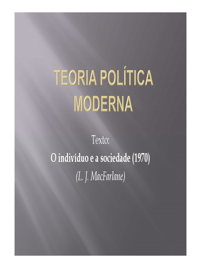 6- MacFarlane - Teoria Política Teoria Política ModernaModerna | Jean ...