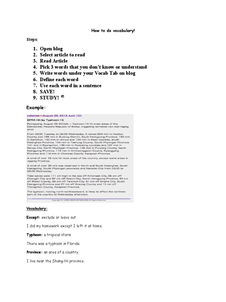 Vocabulary Building Steps | PDF